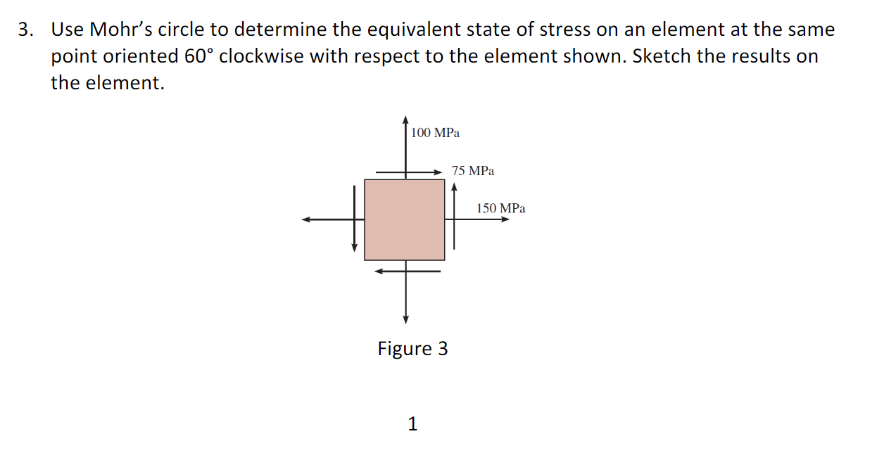 Solved 3. Use Mohr's circle to determine the equivalent | Chegg.com