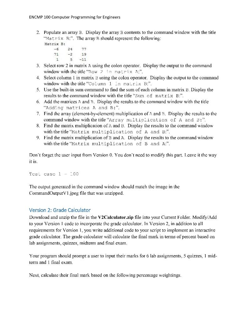 Solved ENCMP 100 Computer Programming for Engineers C(ij) = | Chegg.com