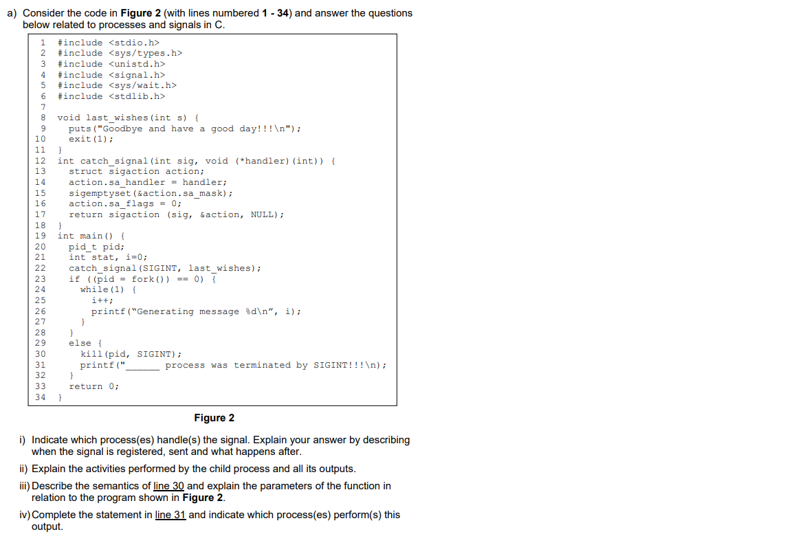 Solved a) Consider the code in Figure 2 (with lines numbered | Chegg.com