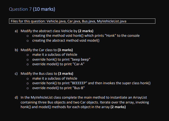 Solved Question 7 (10 marks) Files for this question: | Chegg.com
