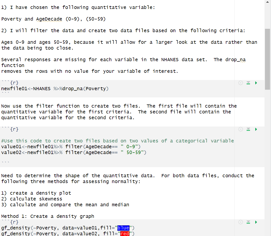 Solved I'm using NHANES. Anybody help? Describe your data | Chegg.com