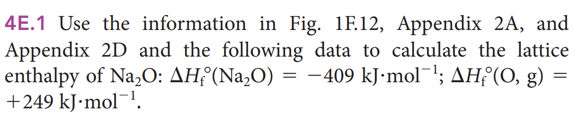 Solved 4E.1 Use the information in Fig. 1F.12, Appendix 2A, | Chegg.com