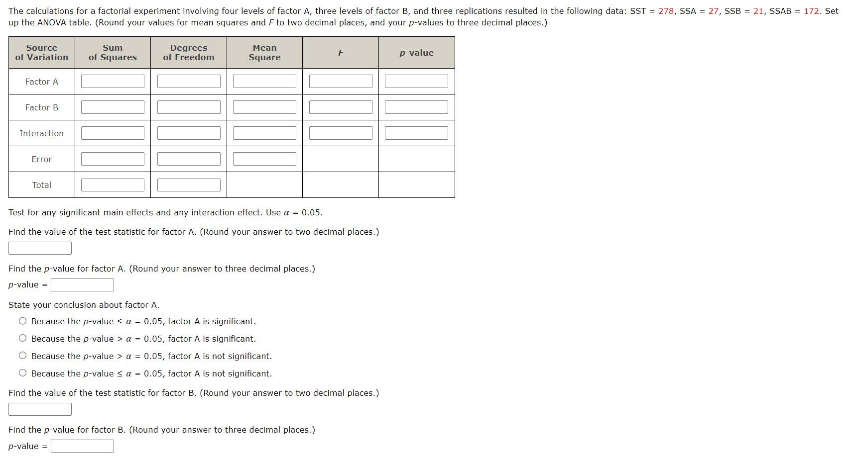 Solved up the ANOVA table. (Round your values for mean | Chegg.com