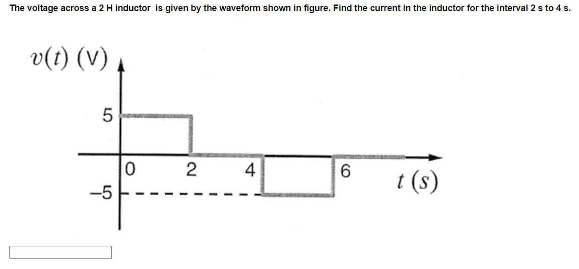 Solved The voltage across a 2 H inductor is given by the | Chegg.com