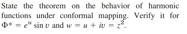 Solved State the theorem on the behavior of harmonic | Chegg.com