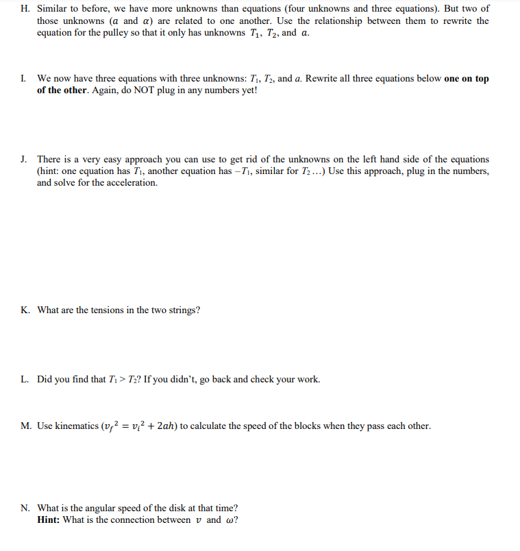 Solved Consider two blocks with m1 > m2 connected by a light | Chegg.com