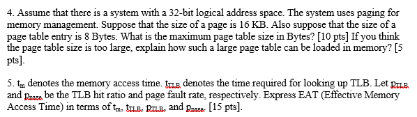 Solved 4. Assume that there is a system with a 32-bit | Chegg.com