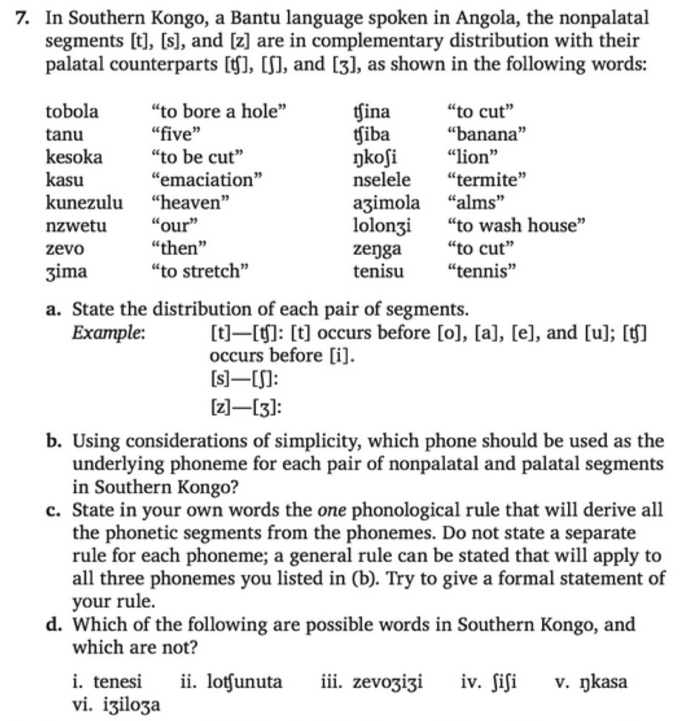 7. In Southern Kongo, a Bantu language spoken in | Chegg.com