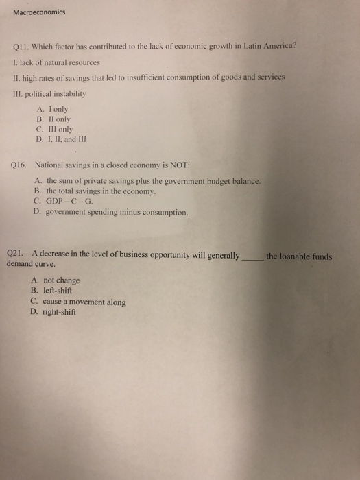 Solved Macroeconomics Q11. Which factor has contributed to | Chegg.com