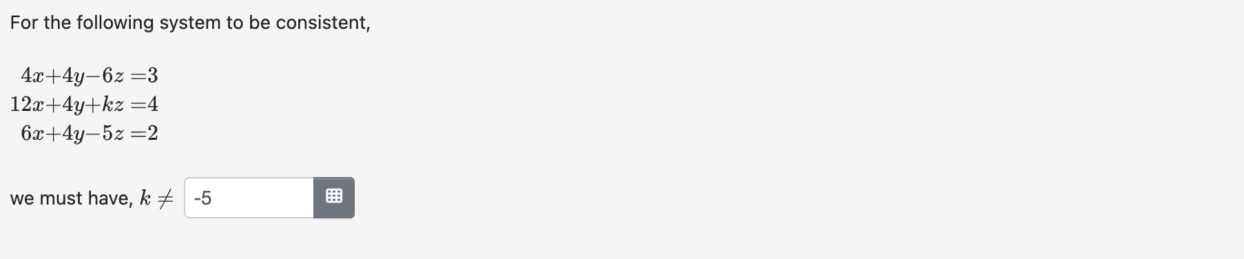 Solved For the following system to be consistent, | Chegg.com