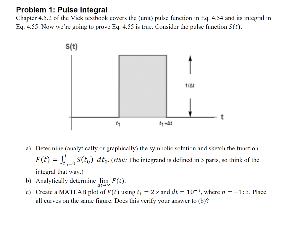 Problem 1: Pulse Integral Chapter 4.5.2 of the Vick | Chegg.com
