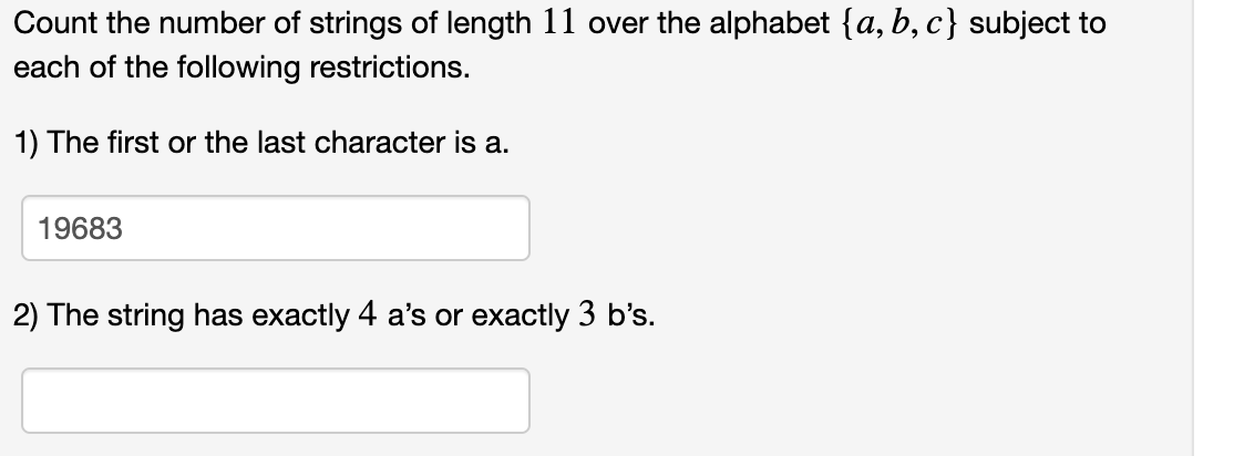 Solved Count the number of strings of length 11 over the | Chegg.com