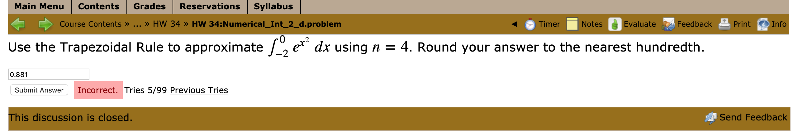 Solved Main Menu Contents Grades Reservations Syllabus [ | Chegg.com