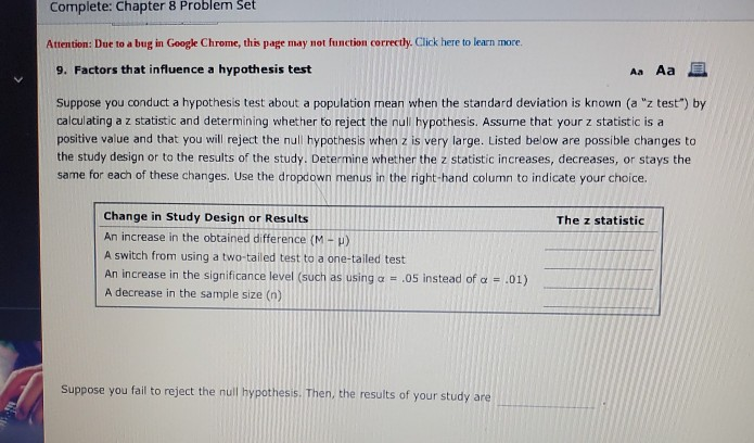 Solved Complete: Chapter 8 Problem Set Attention: Due to a | Chegg.com