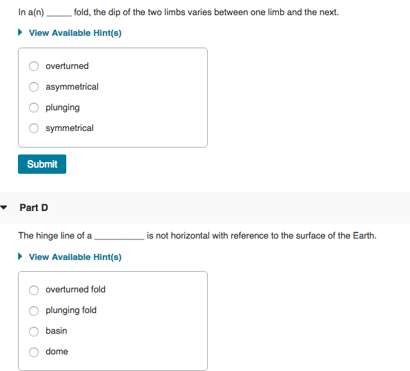 Solved Geologic structures formed under differential | Chegg.com
