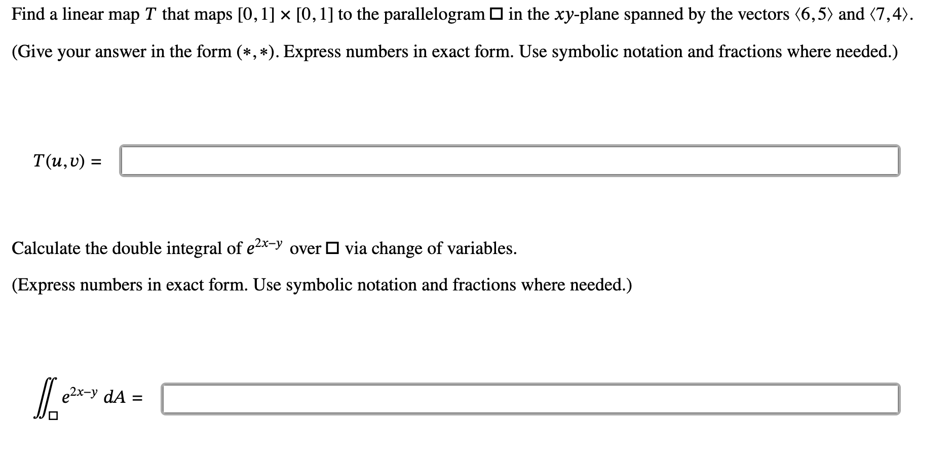 Solved Find a linear map T that maps [0,1]×[0,1] to the | Chegg.com