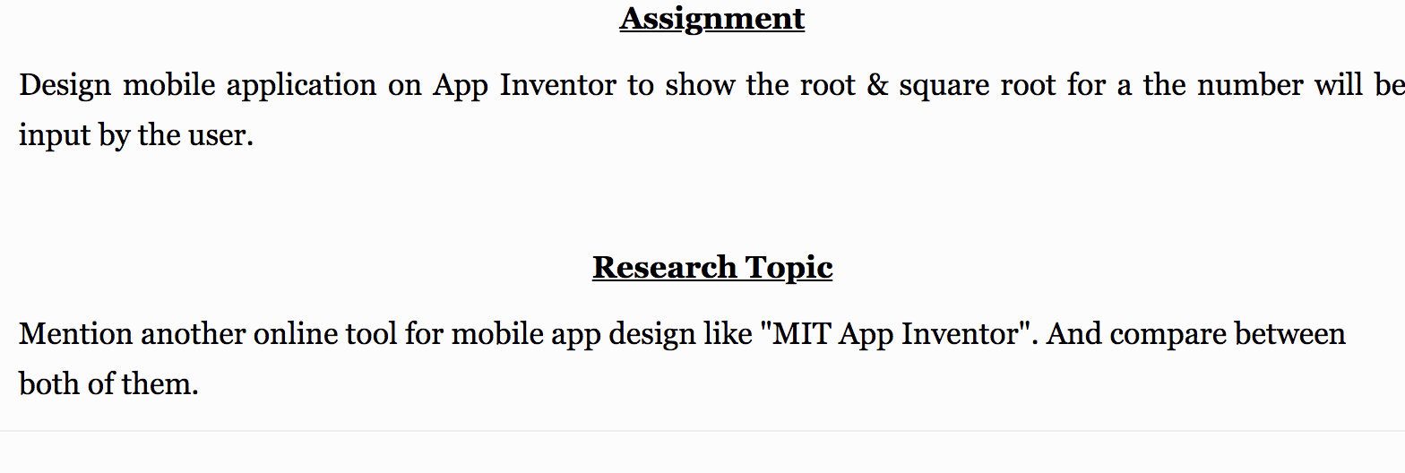 Solved Assignment Design mobile application on App Inventor | Chegg.com
