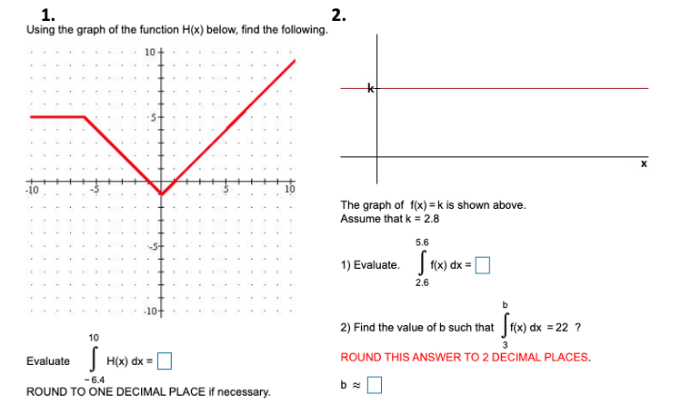 Solved 1. 2. Using the graph of the function H(x) below, | Chegg.com