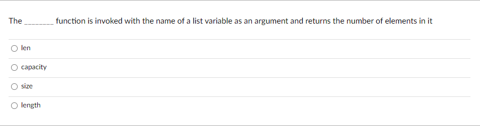 Solved The function is invoked with the name of a list | Chegg.com