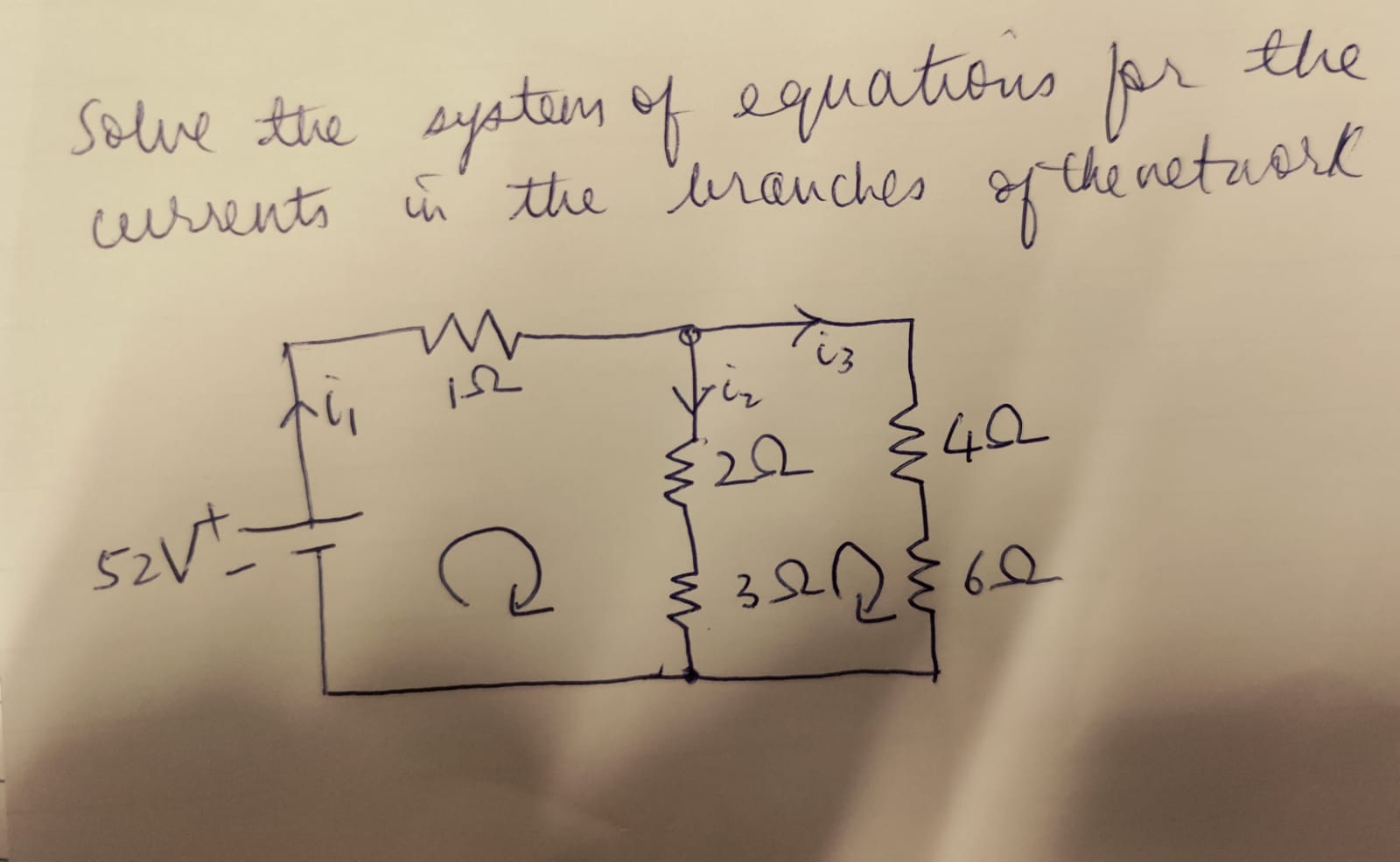 Solved Solve the system of equations por the currents in the | Chegg.com