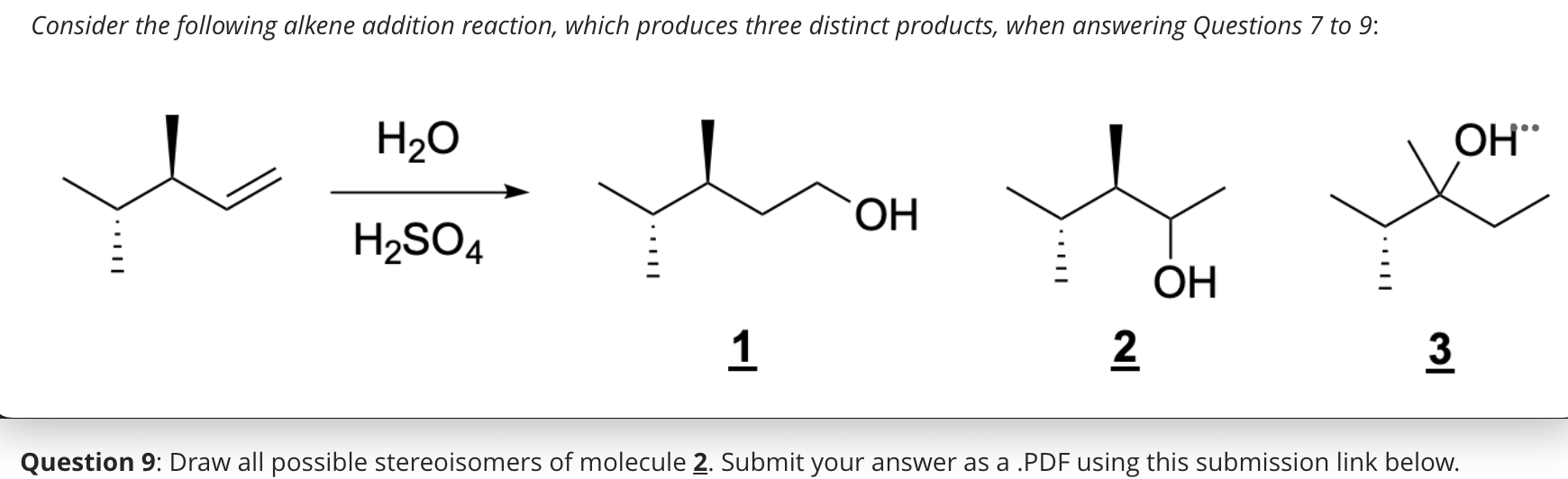 Solved Consider the following alkene addition reaction, | Chegg.com
