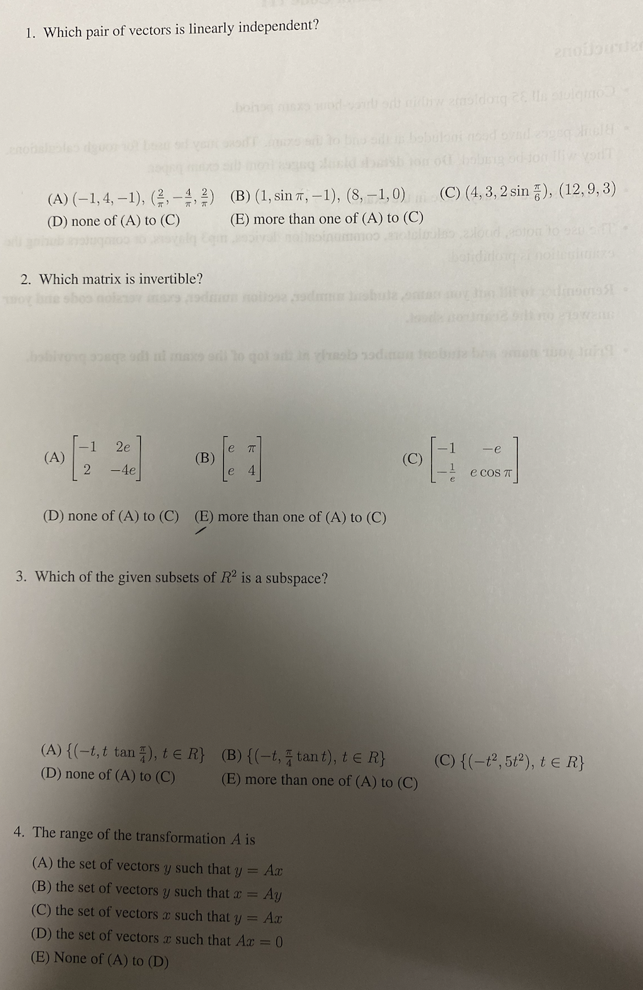 Solved Just solve each question and choose an | Chegg.com