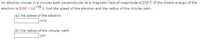 Solved An electron moves in a circular path perpendicular to | Chegg.com