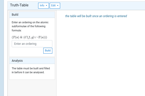 Solved Truth-Table Info - Edit - Build the table will be | Chegg.com