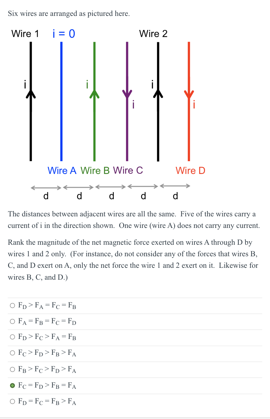 Solved Six wires are arranged as pictured here. The | Chegg.com