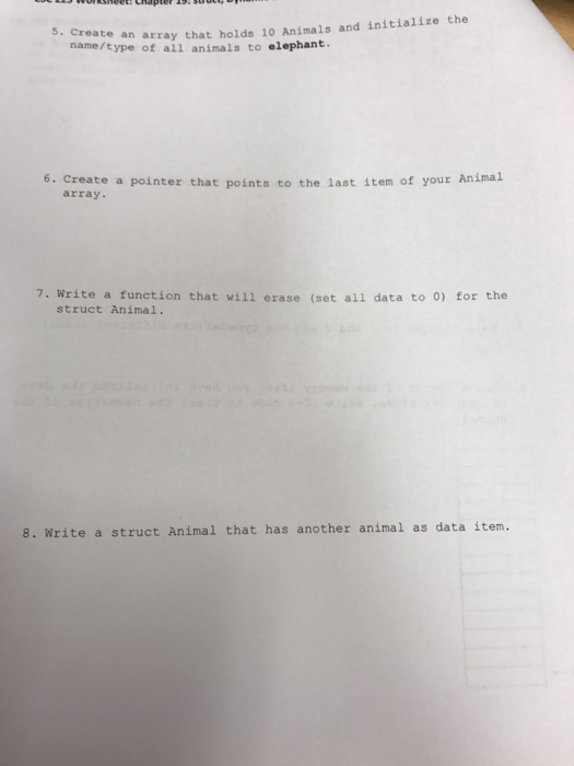 Solved Create an array that holds 10 Animals and initialize | Chegg.com