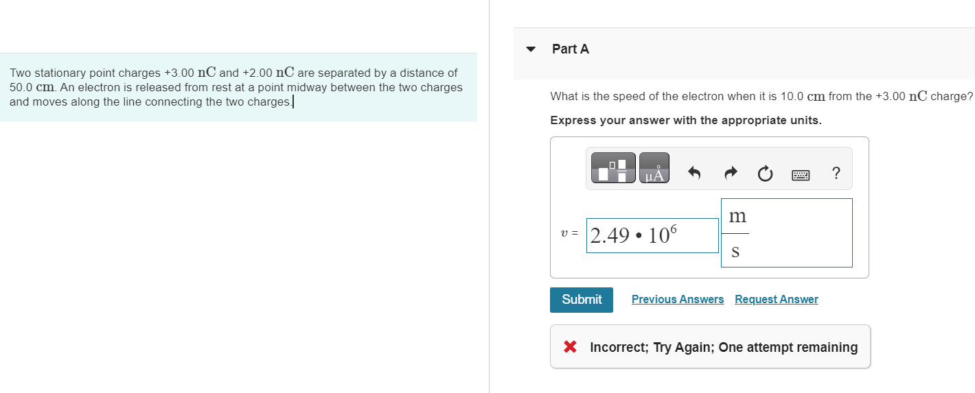 Solved Two stationary point charges +3.00 ﻿nC ﻿and +2.00 ﻿nC | Chegg.com