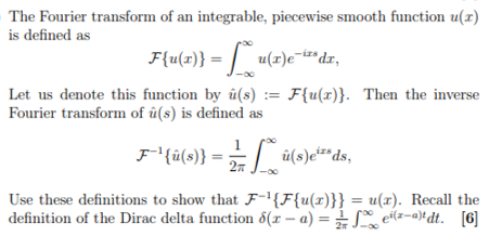 Solved The Fourier transform of an integrable, piecewise | Chegg.com
