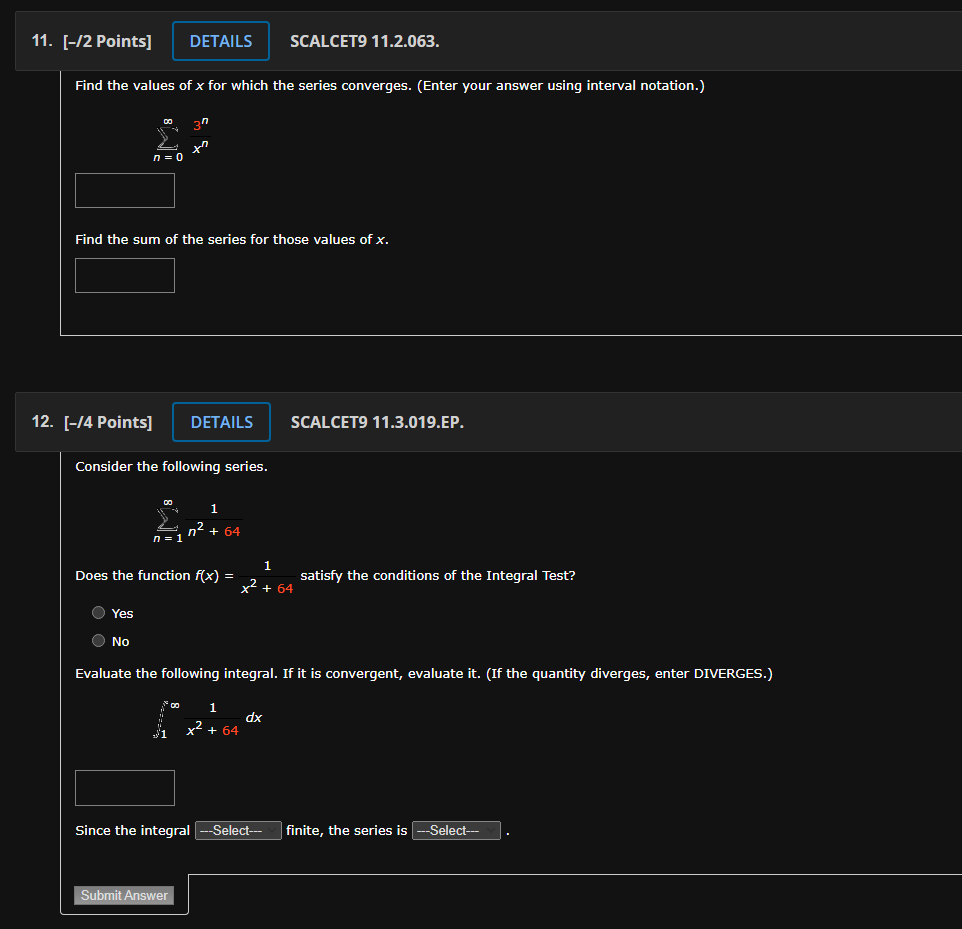 Solved 11. [-12 Points] DETAILS SCALCET9 11.2.063. Find the | Chegg.com