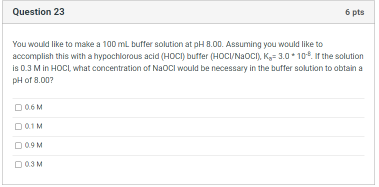 Solved You would like to make a 100 mL buffer solution at | Chegg.com