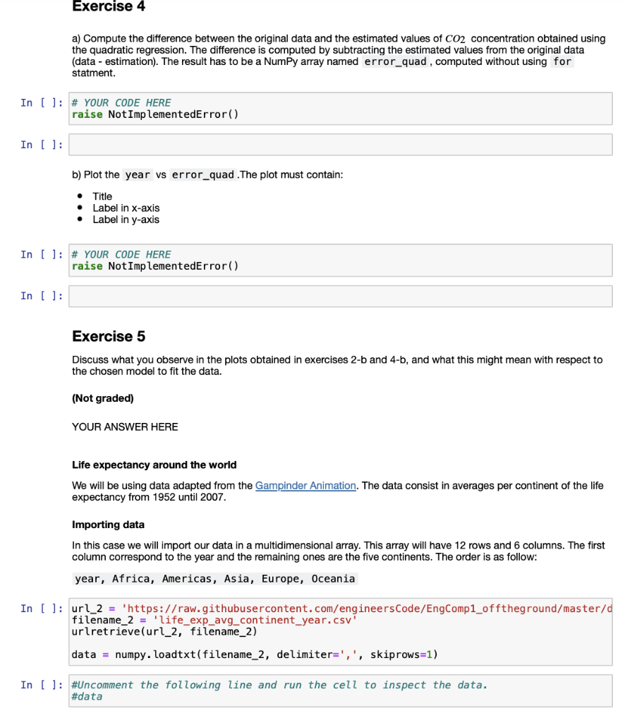 Solved a) Compute the difference between the original data | Chegg.com