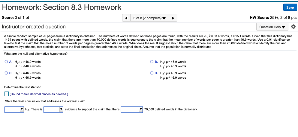 Solved Homework Section 8 3 Homework Save Score 0 Of 1 Pt
