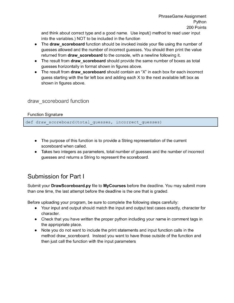 Solved Part I: Available Guess Scoreboard Program In the | Chegg.com