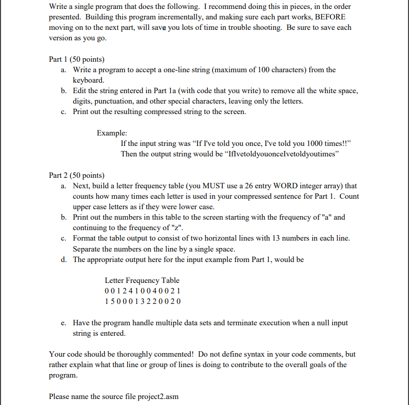 Write a single program that does the following. I | Chegg.com