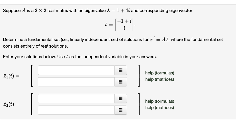 Solved Suppose A ﻿is a 2×2 ﻿real matrix with an eigenvalue | Chegg.com