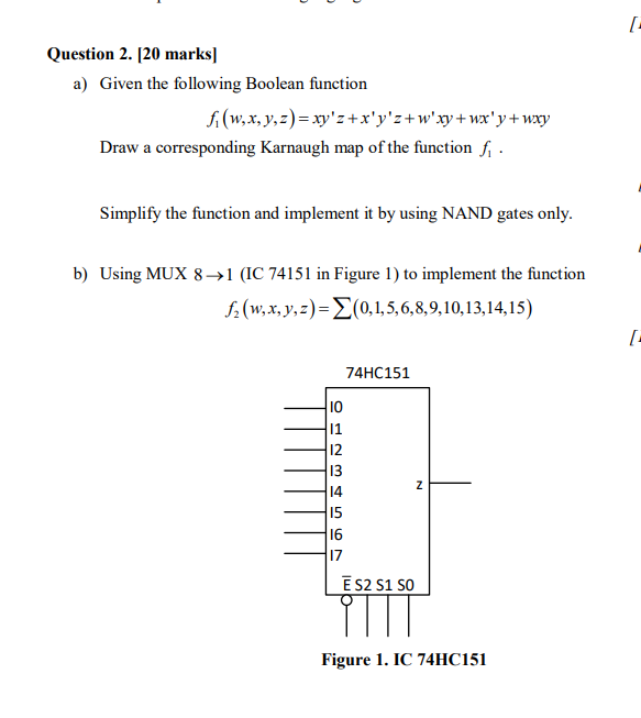 Solved Question 2. [20 marks a) Given the following Boolean | Chegg.com