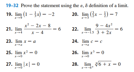 Solved 19-32 ﻿Prove the statement using the ε,δdefinition of | Chegg.com