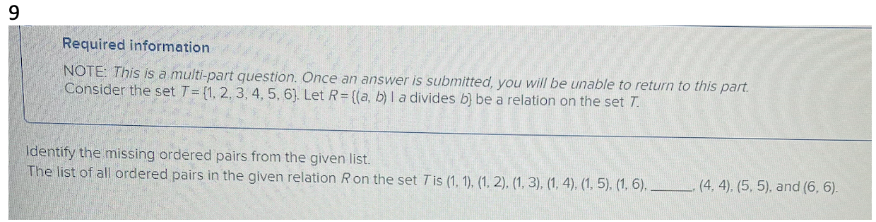 Solved Required information NOTE: This is a multi-part | Chegg.com