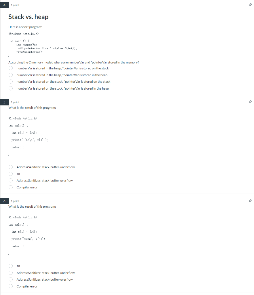 Solved According the C memory model, where are numberVar and | Chegg.com