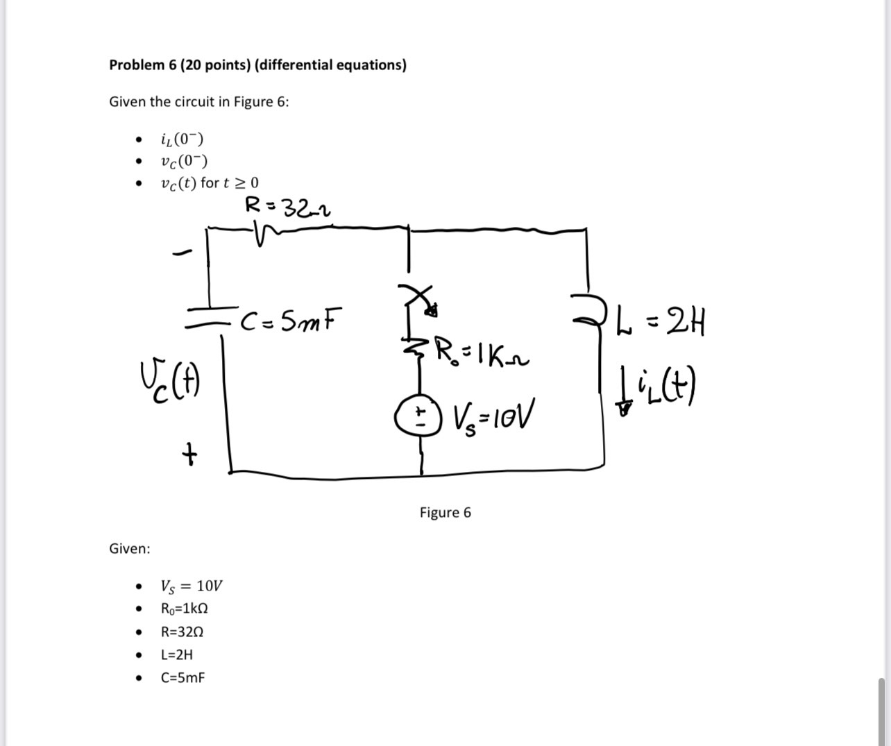 Solved Problem 6 (20 points) (differential equations) Given | Chegg.com