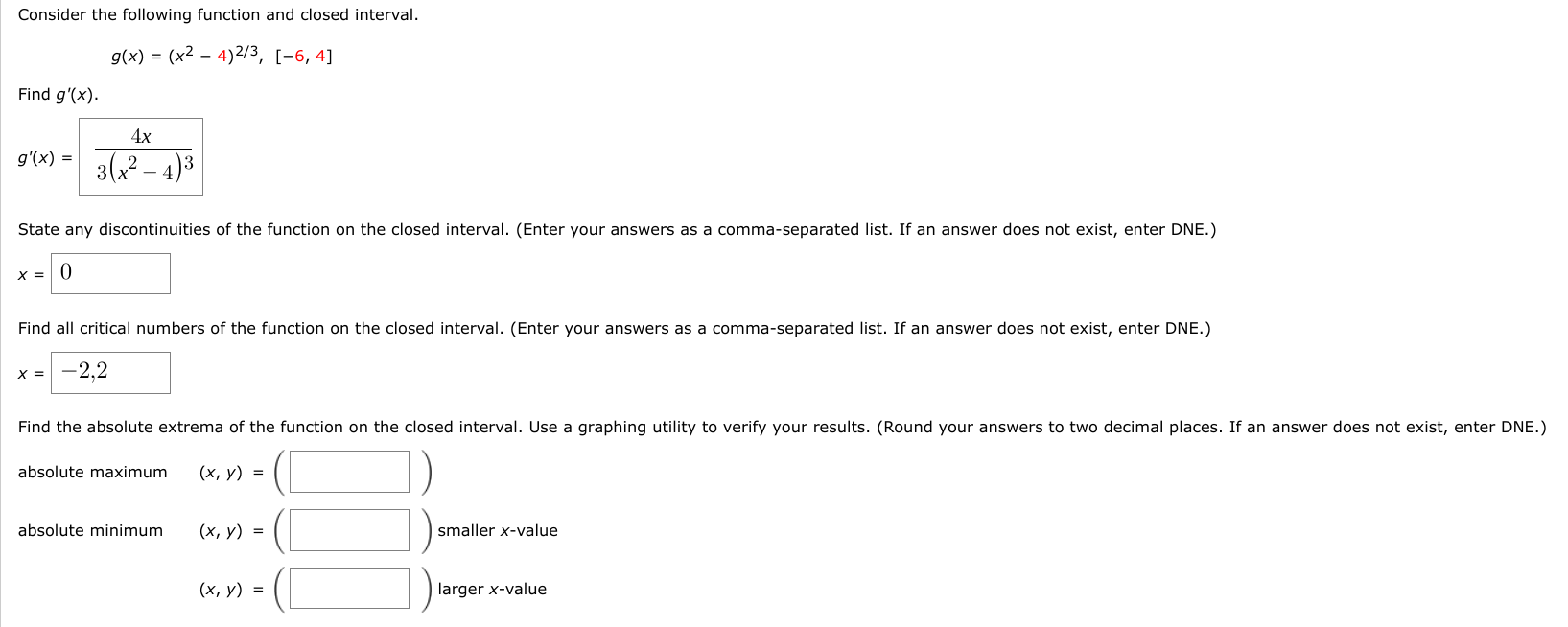 Solved Consider the following function and closed interval. | Chegg.com