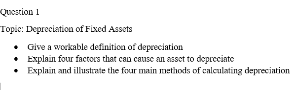 Solved Question 1 Topic: Depreciation of Fixed Assets • Give | Chegg.com