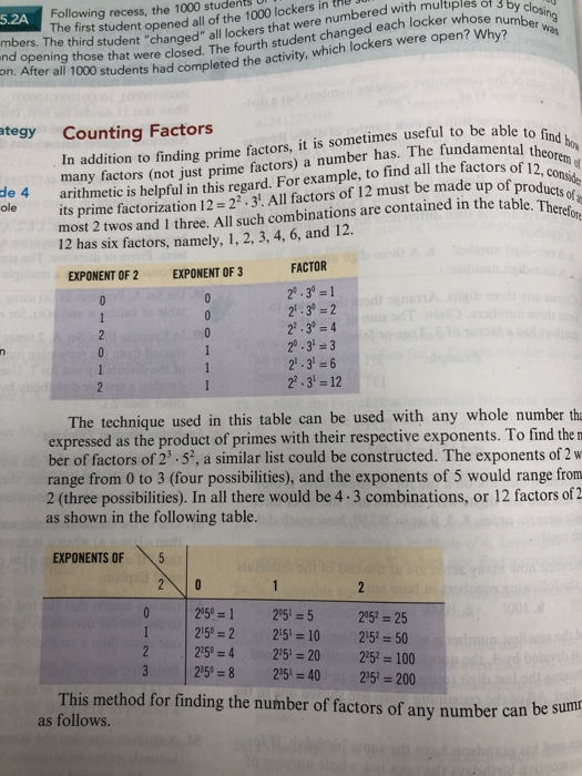 Solved Create a “Counting Factors Table” to determine how | Chegg.com