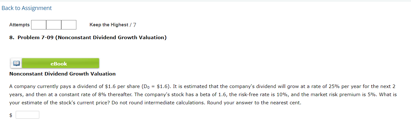 Solved Back to Assignment Attempts Keep the Highest / 7 8. | Chegg.com