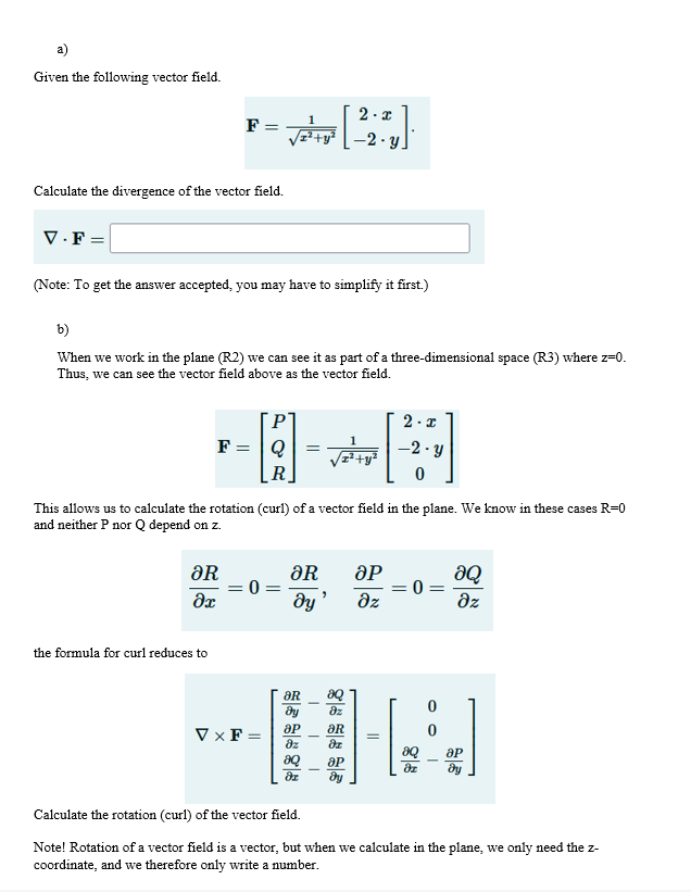 Solved a)Given the following vector | Chegg.com