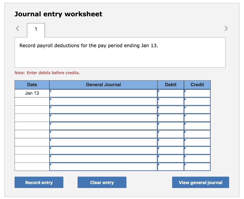Solved On January 13 At The End Of The Second Weekly Pay Chegg solved-on-january-13-at-the-end-of-the-second-weekly-pay-chegg